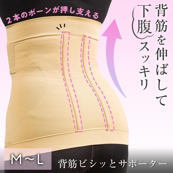 ＼背筋を伸ばして下腹スッキリ！／・着けるだけで姿勢をサポート！・背面の2本のボーンで背中を押し支える◎・上腹部は伸縮するので苦しくない！・テーピング編みでウエストシェイプ！・ぽっこりお腹をサポートします♪【適応サイズ】M〜L：ウエスト約64...