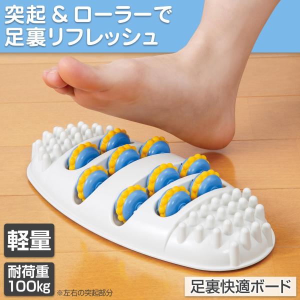 ＼突起＆ローラーで足裏リフレッシュ／・突起とローラーの2種類で足裏を気持ちよく刺激するボード・土踏まずにフィットするカーブが程良く足裏を刺激します！・ふくらはぎや二の腕の刺激にも◎・裏面は滑り止め付◎【サイズ】約13.5×28.5×5.5c...