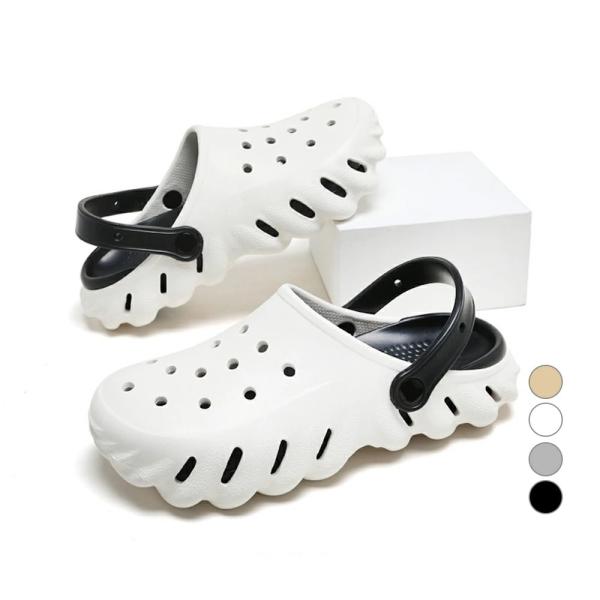 このクロッグサンダルは、夏にぴったりの2WAY仕様で、メンズ・レディースどちらにもおすすめです。軽量で通気性が良く、プールやビーチでの水遊びに最適！水陸両用なので、外履きとしても大活躍します。EVA素材を使用しているため、柔らかくて履き心地...