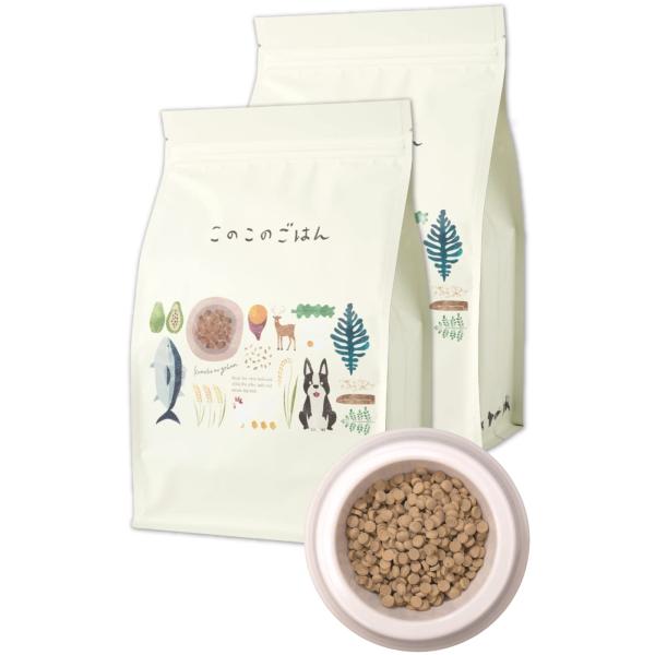 コノコトトモニ このこのごはん ドッグフード 犬の餌 全犬種 全年齢対応 [ 国産 無添加 厳選自然素材 ] ペットフード ドライ ドックフード 小型/中型/大型犬 子犬 シニア 小麦グルテンフリー 1kg このこの御飯 (2袋)【わんちゃ...