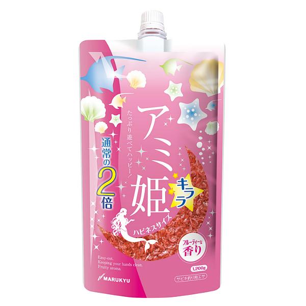 【発売日：2025年09月04日】下カゴで50〜60杯分※1、上カゴで20〜22杯分※2と、たっぷり遊びたいときなどに、お得に使える2倍（1,200g） の大容量。「アミ姫キララ」同様にアジが好むとも言われる赤色を強くし、水中でも目立つ“キ...