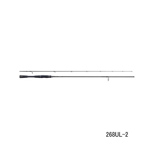 ◆268UL-2SHAKING同じテンポで振り続けられるシェイキングスペシャル。[EXCITE TOP]とロッド全体のしなやかさの調和がシェイク性能を高め、ネコリグ、ダウンショットリグは勿論、ハードベイト・ソフトベイト問わず水面で悶えるアク...
