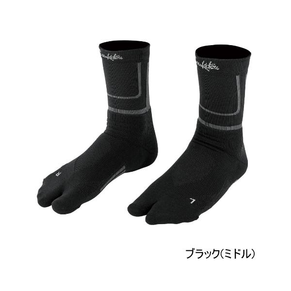 ◆足首はテーピングサポート編みで可動部を包むようにホールドし、足首のぐらつきを抑えます。