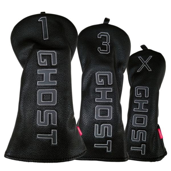 洗練×高級感！見た目も手触りもプレミアムなヘッドカバー！最高級のプレミアムPUレザー製。上質を知るゴルファーへ。スタイリッシュなブラックボディに、ホワイトのGHOSTロゴが映えるプレミアムヘッドカバー。クラブ1本ごとに選べる単品販売で、あな...