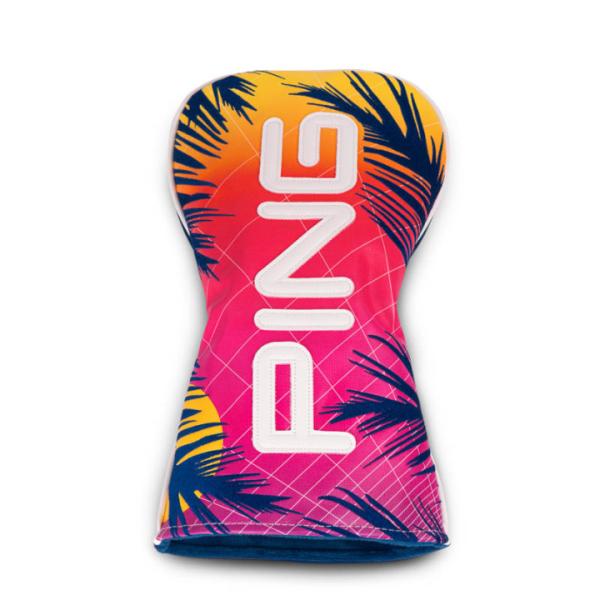 PING Electric Sunset Driver Headcoverサンセットの温かみのあるカラーと揺れるヤシの木デザインが、バッグに鮮やかなアクセントを加えるヘッドカバー。耐久性に優れたポリウレタン素材を使用し、グラデーションのスク...