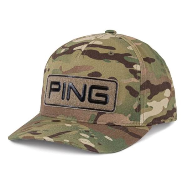 PING multicam 214 cap高めのシルエットを保つDeltaデザインを採用し、大胆なツアーロゴが際立つ仕上がり。サイズ調整が可能なスナップバッククロージャー付きで、ワンサイズで幅広い方にフィットします。コットン98％・スパンデ...