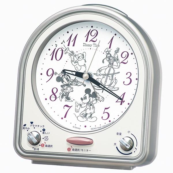 無料保証期間 標準保証期間１年　+　延長保証期間１年最大2年間保証<セイコーメロディアラーム目覚まし時計>・31曲のメロディアラームを贅沢に搭載 大人の女性に向けたディズニー目ざまし時計・手書き風のミッキーと仲間たちが印象的な文...