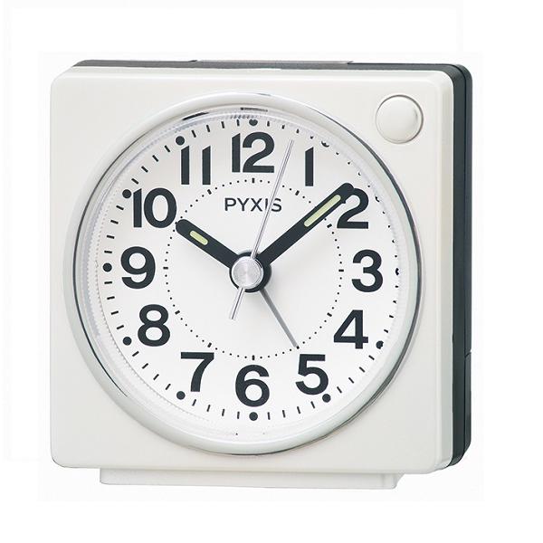 <セイコー目覚時計>ライトつきの小さな目ざまし時計は、シンプルで使いやすさ抜群機能ボリュームアップ電子音アラームスヌーズつきライトスイープセコンド蓄光（時分針）○ プラスチック枠（白パール塗装） 前面：プラスチック○ 65×64...