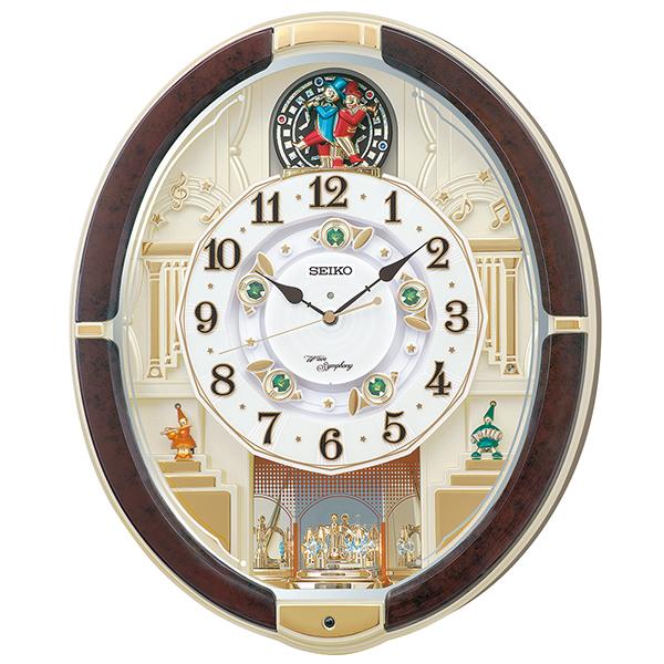 無料保証期間 標準保証期間１年　+　延長保証期間１年最大2年間保証<セイコー電波掛時計　RE581B> ・多彩なメロディとインテリアに調和するマーブル模様のからくり時計 ・毎正時、メロディに合わせて文字板内のディスク（円盤）が回...