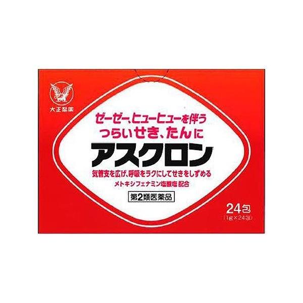 ●アスクロンは、気管支を広げ、呼吸をラクにしてせきをしずめるメトキシフェナミン塩酸塩をはじめ、6つの有効成分を配合した微粒タイプの鎮咳去痰薬です。ぜんそく、かぜによるせきやたんを効果的に改善します。●食後、1日3回 服用してください。成人（...