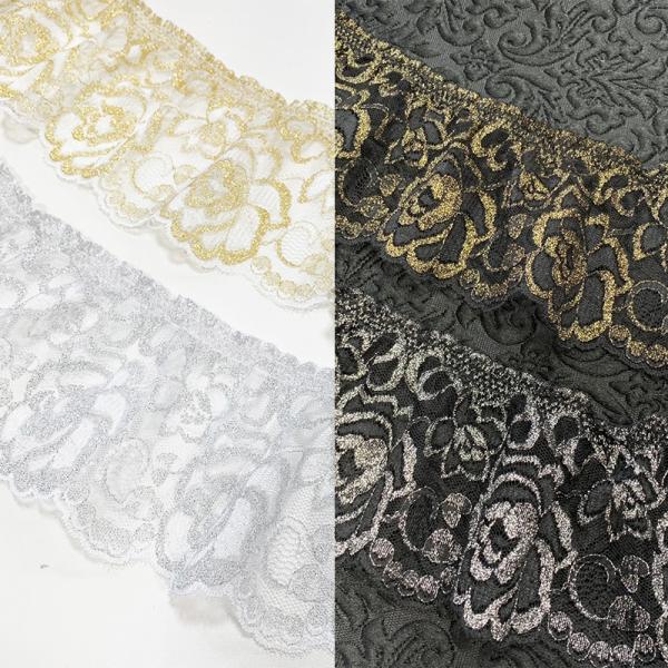 品番FJ8728幅広のラッセルレースリボンです。フリルになっているので使いやすい！裾・袖口・襟元に付けたり、アクセサリーや小物使いしても可愛い♪1m単位で販売いたします。価格は1mあたりの価格です。ご注文例(数量)1mの場合は→[1]、10...