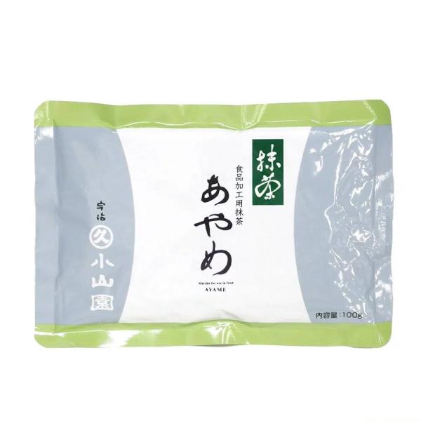 【発売日：2024年10月01日】丸久小山園　抹茶　あやめお菓子、お食事に使用できる加工用抹茶。混ざりやすくするため、ふるいにかけてご使用ください。【クリックポスト対応商品　大きさ２】