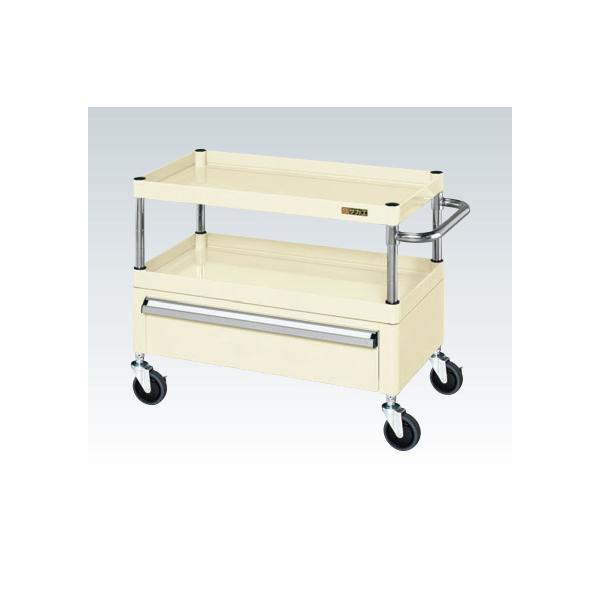 <br>●ボルトレスで組立簡単。棚板を逆さにするだけで、皿型・フラット型と組み替えることができます。静粛性・始動性に優れるサイレントエラストマー車を採用。収納に便利な引出し付です。<br>●外寸：W600×D400×...