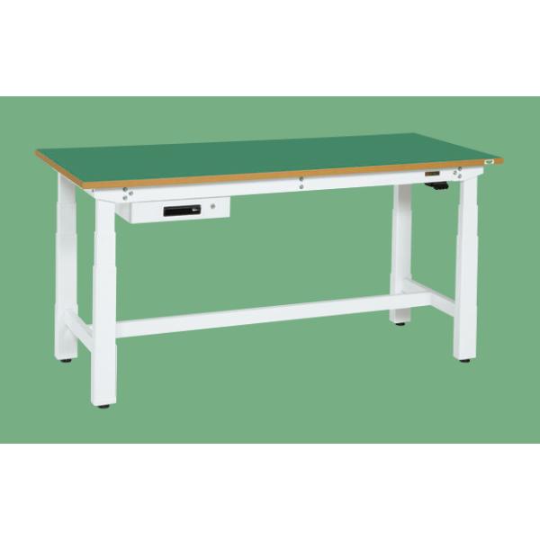 立ち作業、座り作業、体勢に合わせて細かく調整可能な電動昇降作業台。<br>●外寸：W1200×D750×H630〜1280mm●均等耐荷重：250kg●本体色：ホワイト●質量：76kg●天板サイズ：1200×750×25mm●天...