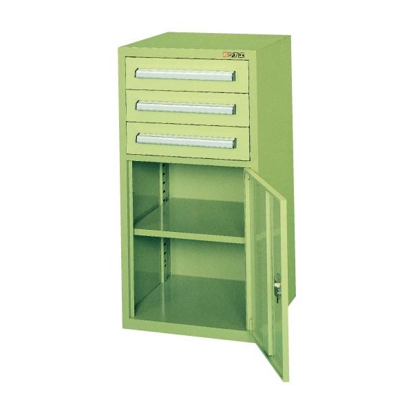 合理的な組み合わせで収納効率が更にアップ！！　統一された寸法（間口、奥行、高さ）によりレイアウトが自由自在！<br>●外寸：W450×D450×H880mm<br>●カラー：サカエグリーン<br>●質量：...