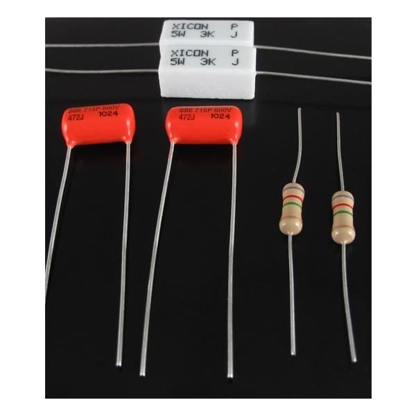 サーキット用スナバキットです。 「スナバ回路」を構築して、ダイオードを使用する「ブリック ウォール」効果なしで、ギター アンプの出力トランスのリンギングに起因する不要な高周波と高電圧を除去するために使用されます。「スナバー」回路は、1930...