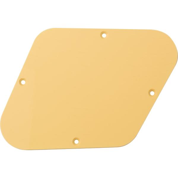 ギブソン レスポール エレクトロニクス キャビティのバックプレート カバー。これらのカバーは、4 つの取り付け穴とホイルの裏張りを備えた単層素材でできています。