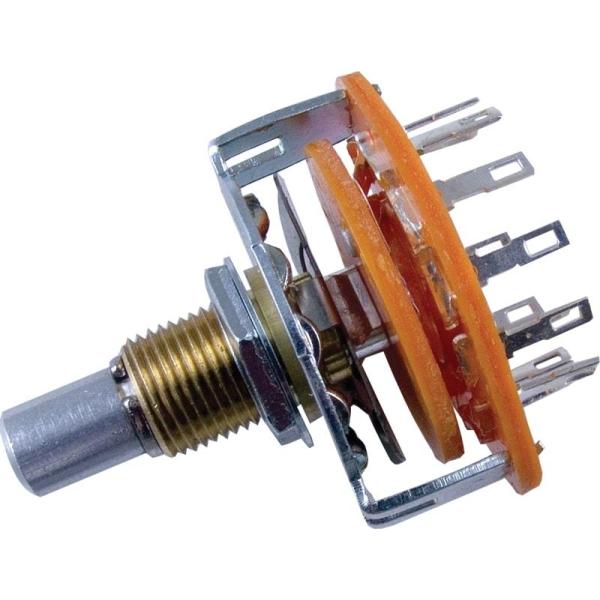 .3A 125 VAC. 1 pole, 12 position, solid 1/4" shaft.