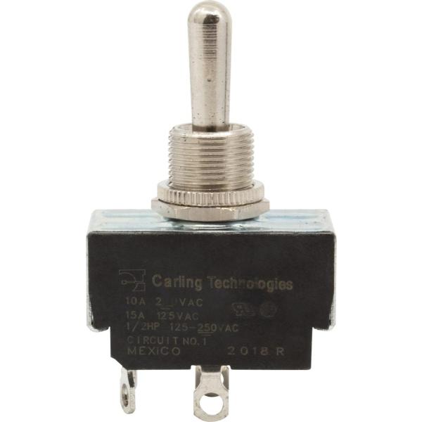 カーリング、DPST 3位置トグルスイッチ（play-stby-off）。長さ：1.32 "幅：0.75 "体の深さ：0.78 "シャーシ穴径：0.50 "