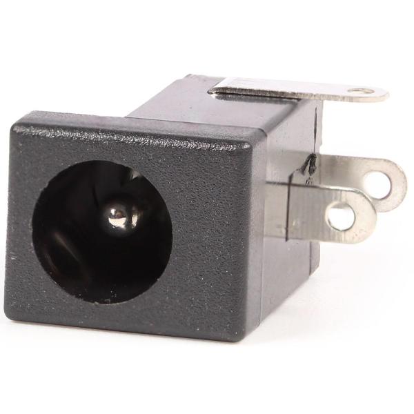 このPCBマウントDCジャックスタイルは、多くのメーカーのペダルに見られます。 外径5.5mm、内径2.1mmのバレルプラグ用。チップ、リング、スイッチには3つのはんだピンがあります。