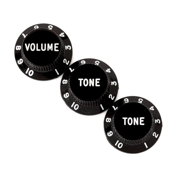 ストラト用のオリジナルフェンダー交換ノブ。プッシュオン。粗いローレットポットと細かいローレットポットの両方に適合します。