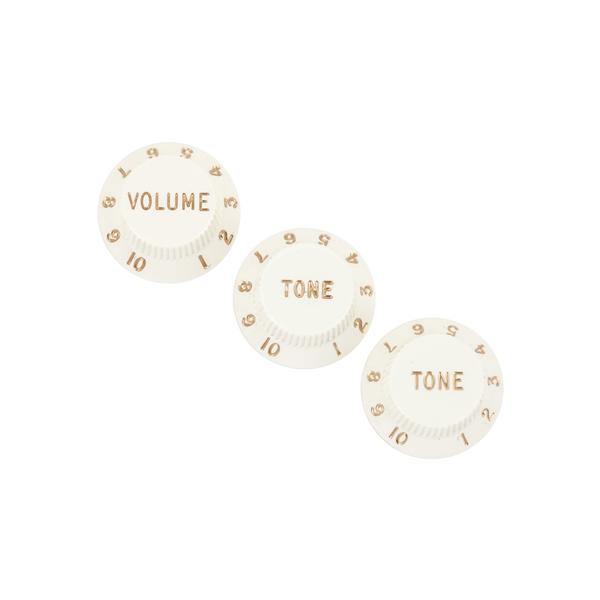 ストラト用のオリジナルフェンダー交換ノブ。プッシュオン。粗いローレットポットと細かいローレットポットの両方に適合します。