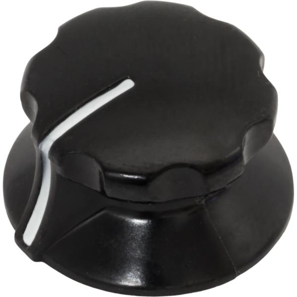 フェノール樹脂製のスカート付きノブ。セットスクリューと真鍮インサート付き。これらのユニークなノブは、ビンテージのテスト機器、ラジオ、スタジオコンソール、その他の機器で使用されているRCAスタイルのノブによく似ています。フェスターノブと呼ばれ...