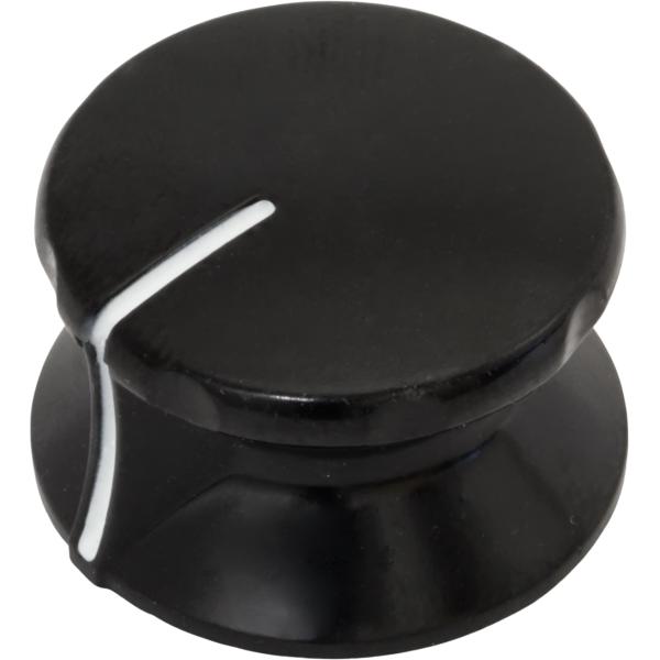 フェノール樹脂製のスカート付きノブ。セットスクリューと真鍮インサート付き。これらのユニークなノブは、ビンテージのテスト機器、ラジオ、スタジオコンソール、その他の機器で使用されているRCAスタイルのノブによく似ています。フェスターノブと呼ばれ...