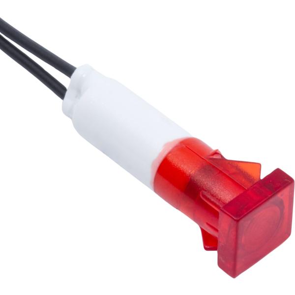 定格電圧 6.3 ボルトの正方形インジケータ ライト。寸法は、長さ 0.4 インチ x 幅 0.4 インチ x 奥行き 0.12 インチです。このスタイルの正方形の赤いインジケータ ライトは、多くの Marshall アンプに見られるものと...