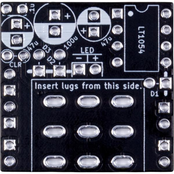 +18V エフェクト用の 3PDT スイッチ搭載チャージ ポンプ PCB。この小型 PCB は、ギター ペダルの 3PDT フット スイッチの配線を簡素化すると同時に、標準の +9V 電源で使用すると +18V も提供します。これは、ビンテ...
