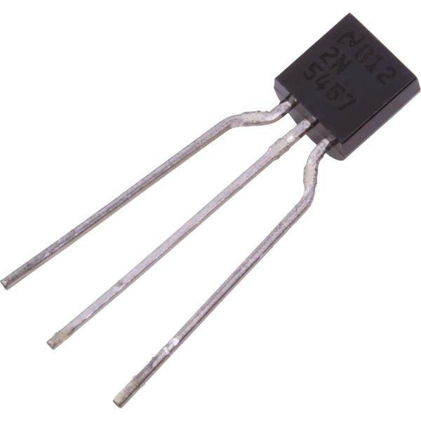 TO-92パッケージの2N5457 NチャネルJFET。2N5457は主にオーディオおよびスイッチング アプリケーション向けに設計されています。最大ドレイン - ゲート電圧 = 25 V最大ゲート - ソース電圧 = -25 V最大順方向ゲ...