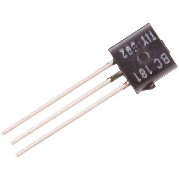 BC181 は、テキサス・インスツルメンツが製造する汎用 PNP トランジスタです。 この低電力 PNP バイポーラ接合トランジスタは TO-92 ケースに入っています。