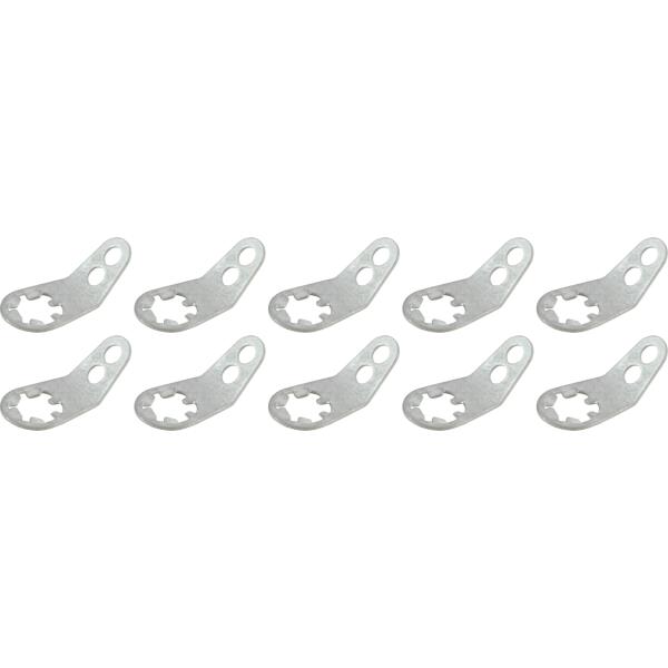 ロッキング端子ラグ、#8、長さ 5/8 インチ、角度付き。これらのロック ワッシャーは、シャーシのアース接続を行うために最も一般的に使用されます。10 個入りパッケージ