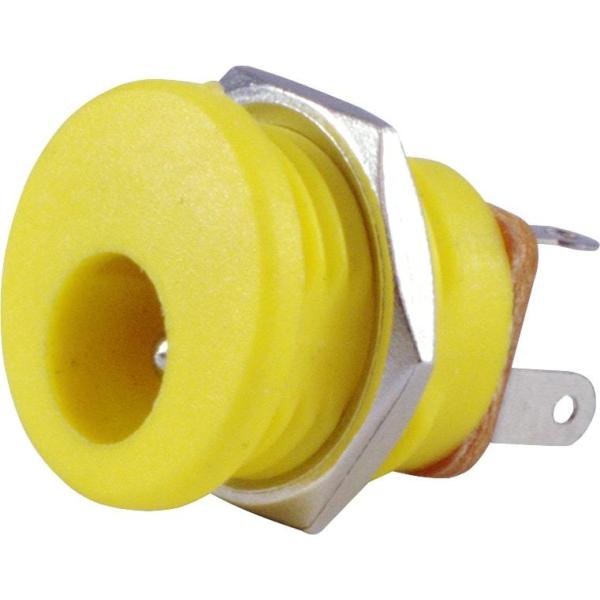 はんだラグ付き1/2 "パネルマウント。通常は閉じたスイッチ付きの丸いプラスチック。外径5.5mm、内径2.1mmのバレルプラグ用。