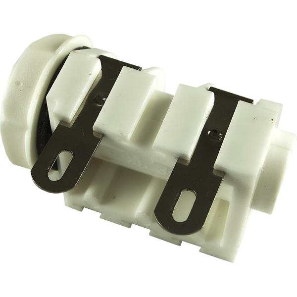 Cliff UK 1/4" ホワイト モノラル ジャック スイッチなし外ネジ : 7/16-20特徴：優れた性能と信頼性を実現する Ni-Ag 合金セルフクリーニング接点タフな成形ナイロンボディMono Unswitched2 lugs・t...