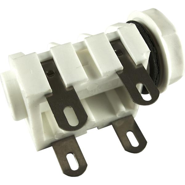 Cliff UK 1/4" ホワイト モノラル ジャック外ネジ : 7/16-20黒バージョンについては、S-H902 を参照してください。特徴：優れた性能と信頼性を実現する Ni-Ag 合金セルフクリーニング接点タフな成形ナイロンボディM...