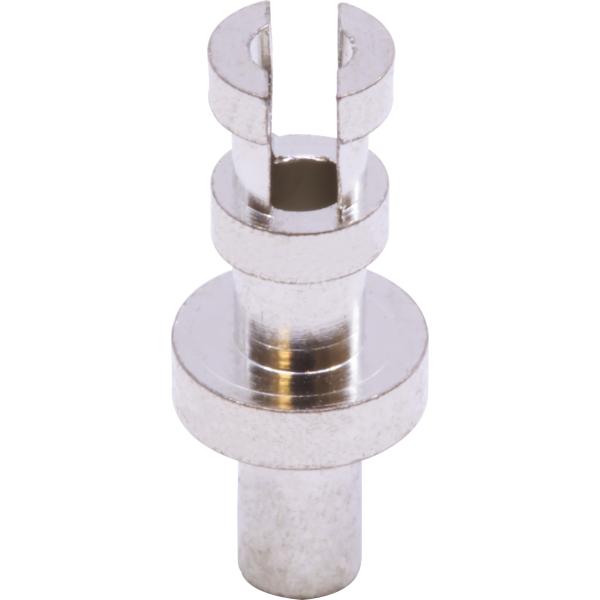 厚さ2mmのボードに使用する二股ターレット。 ニッケルメッキ銅製。 これらは、スプリット タレットまたはフォーク タレットと呼ばれることもあります。