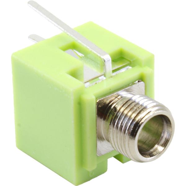 DIYユーロラックプロジェクトでよく見られるPCB実装の3.5mmステレオジャックです。Qingpu Electronicsの最新バージョンで、耐久性を高めるために角型ブッシングプレートを採用しています。ハードウェアは別売りです