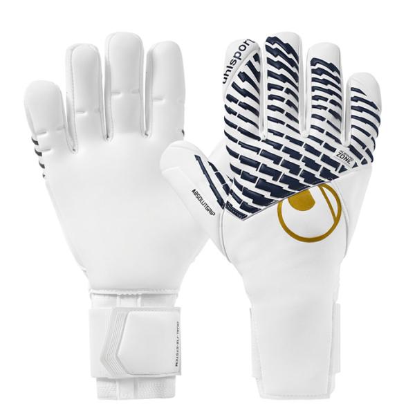 メーカー：ウールシュポルト (uhlsport)品名：プレミアムエディション アブソルートグリップ ハーフネガティブ品番：101137502■カラーホワイト×ネイビー×ゴールド■サイズ7号/8号/9号2026年モデル究極のグリップ力・衝撃吸...