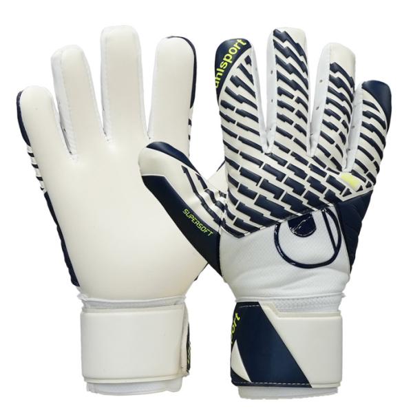 ウールシュポルト ファングマシーネ スーパーソフト ハーフネガティブ uhlsport サッカー キーパーグローブ キーパー手袋 ゴールキーパー GK ホワイト×ネイビー×フローイエロー (1011402-01)