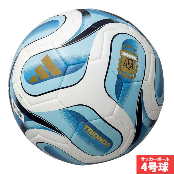 メーカー：アディダス (adidas)品名：トリオンダ アルゼンチンライセンス クラブ 4号球品番：ADF427AR■カラー水色■素材人工皮革■製法機械縫い■サイズ4号球(小学生用/円周63.5〜66cm/直径20.5cm/重量約370g)...