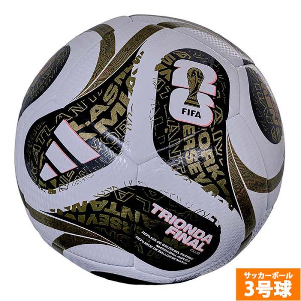 メーカー：アディダス (adidas)品名：トリオンダ ファイナル クラブ 3号球品番：AF3953F■カラーホワイト■素材人工皮革■製法ミシン縫い■サイズ3号球(円周58〜60cm/直径約19cm/重量約310g)2026 FIFAワール...