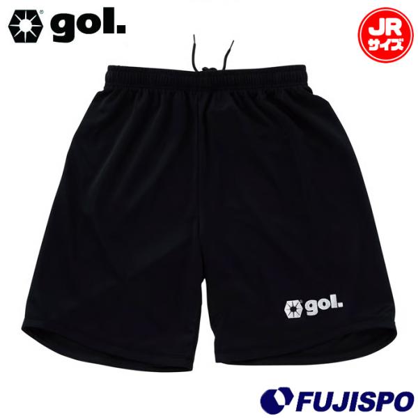 メーカー：ゴル (gol.)品名：Jr.プラクティスパンツ 2.2品番：G043555J-005■素材ポリエステル100%■カラーブラック■サイズ目安130：ウエスト54 / 股下15.5 / 裾巾24 / 身長125-135140：ウエス...
