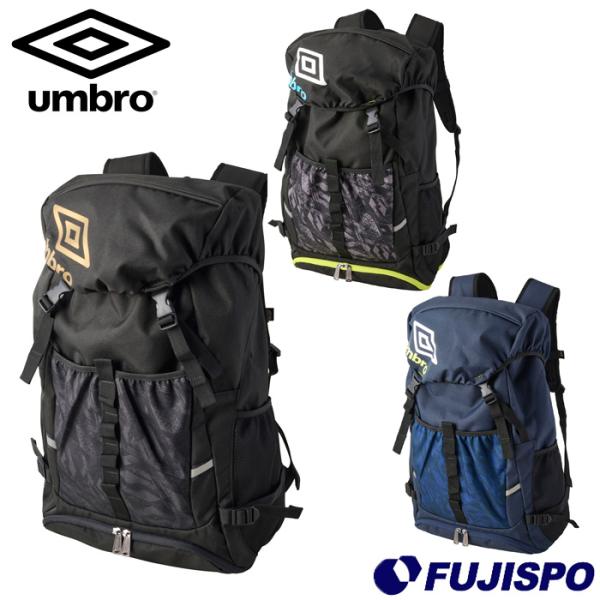 メーカー：umbro (アンブロ)品名：バックパック（ボールネット付） 30L品番：UF5SBP02U■素材ポリエステル(裏PU加工)(本体複合繊維(ポリエステル)84%、ポリエステル16%、リブ部分ポリエステル100%)■カラーBKGD：...