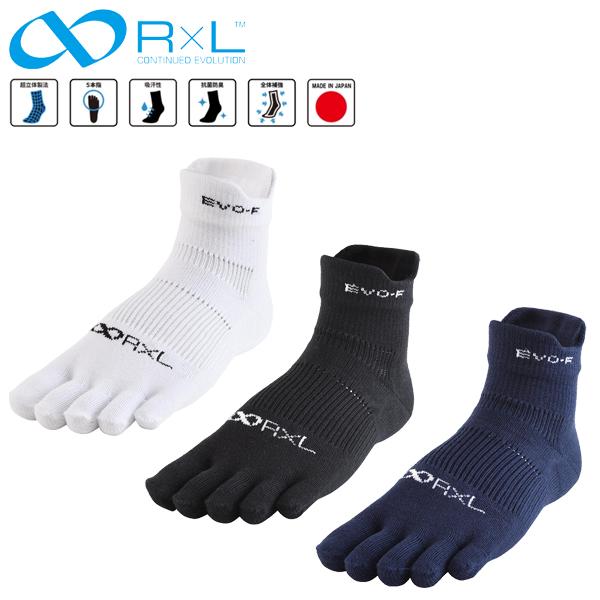 「蓄積された経験と最新技術の融合で「素足感覚と耐久性」を高次元で実現」R×L EVO定番モデルから2cm丈をプラスしたミッドモデル。走り心地と耐久性をマッチさせた5本指ソックスの誕生！■カラー01(ホワイト)10(ブラック)25(ネイビー)...