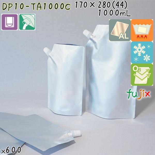 夢パック スタンド袋 DP10-TA1000Cの商品説明2ピースキャップ付。スタンド袋ハイガスバリアのアルミ箔を使用。コーナーカット3か所サイドシールタイプ：DP10-TA-Cサイズ (mm)：170×280(44)スパウト口内径 (mm)...