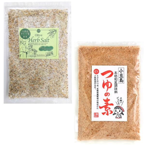 送料無料　クリックポスト日時指定配送はできません。セット内容量オリーブハーブソルト110ｇ×１袋つゆの素210g×1袋商品情報名称 調味塩原材料名 岩塩（アメリカ）、オニオン、ガーリック、オリーブ葉、ブラックペパー、ホワイトペパー、マジョラ...