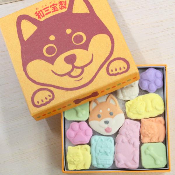 別途送料がかかります●1箱サイズ　縦90×横90×高23mm商品情報名称 菓子原材料名 和三盆糖（香川県製造）、澱粉/着色料（赤3、赤102，赤106、青1、黄4）内容量 1箱13粒　賞味期間 10ヶ月保存方法 常温製造者 ばいこう堂株式会...