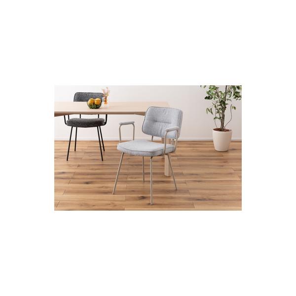 沖縄・離島は、配送不可となります。アーム部分に特徴的なデザインを施したチェア。ファブリックには混色のブークレ生地を使用し、表情のあるデザインに仕上げました。デザイン性と使いやすさ、快適さを兼ね備えたアイテムです。【材質】スチール(粉体塗装)...