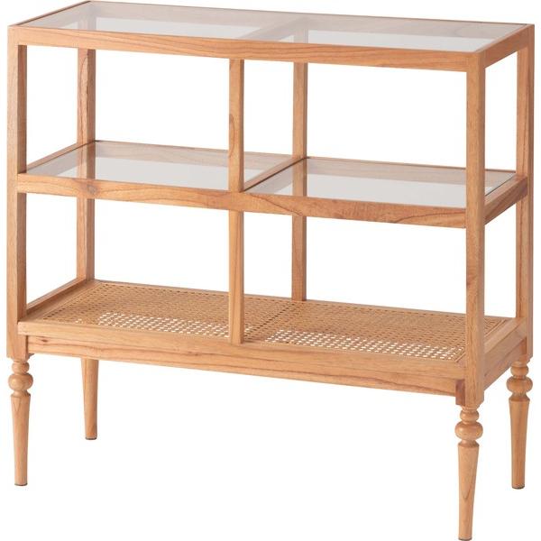 【サイズ(cm)】W80×D30×H75【スペック】天然木化粧繊維板(ミンディ) 天然木(ミンディ) ラタン ラッカー塗装 5mm強化ガラス【組立】完成品【静的耐荷重】5kg/棚【マーク】個体差【注意事項】※個体差あり【原産地】インドネシア...